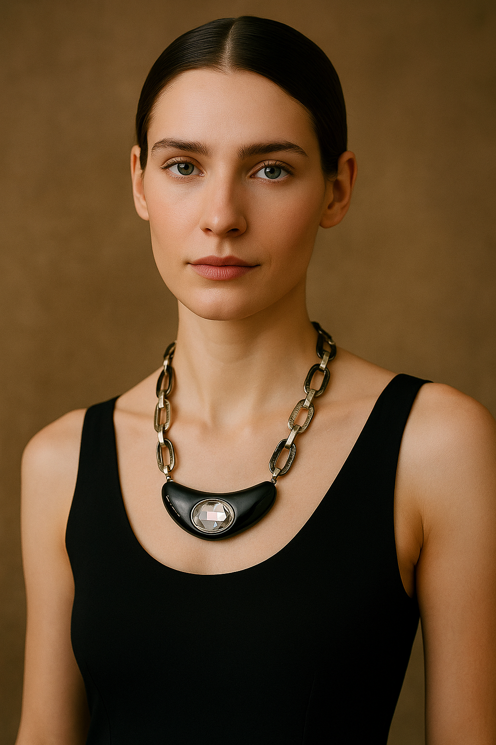 Jasmir, reworked 70s acetate metal chain necklace – One Vintage