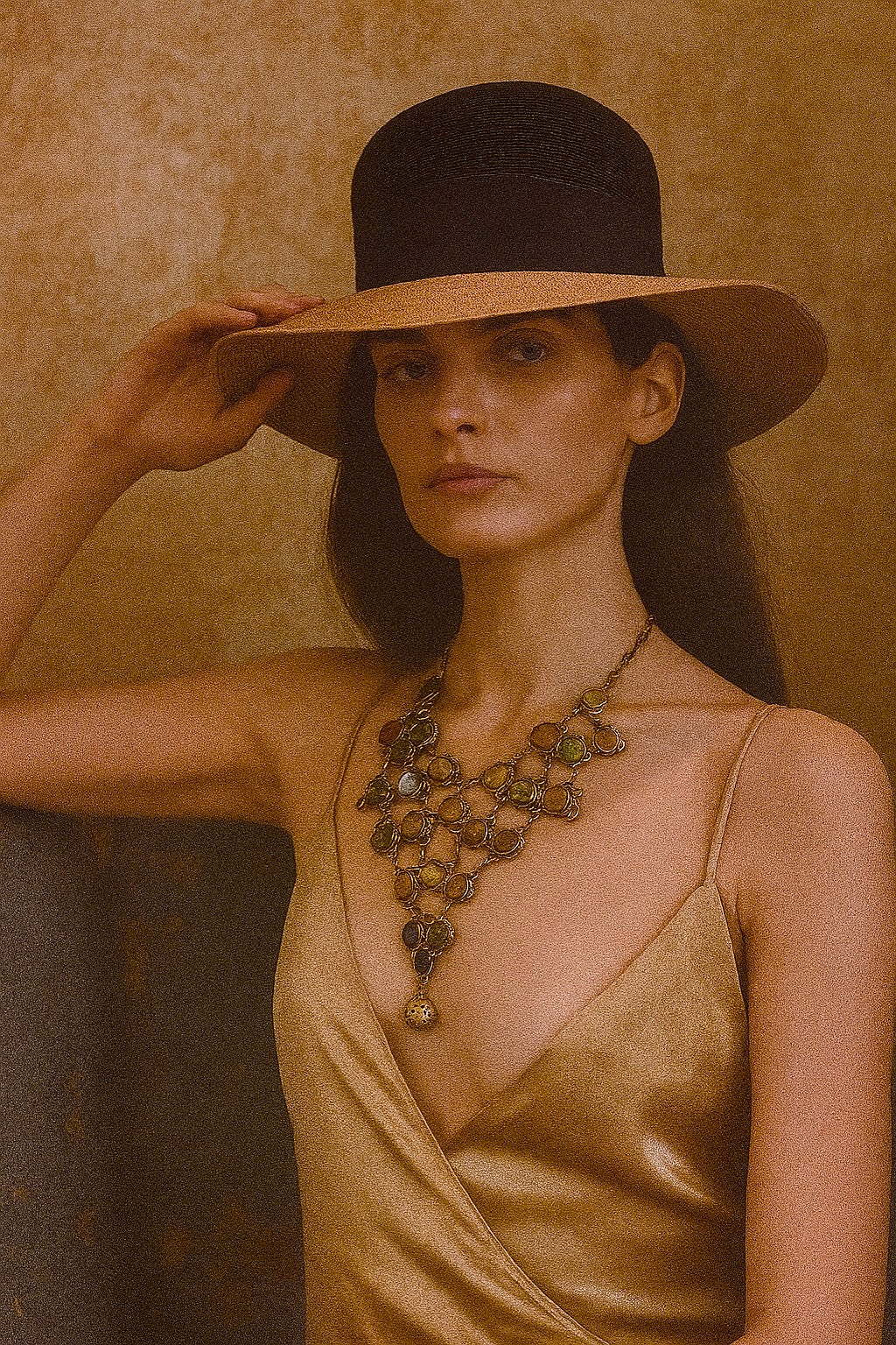 Jasmir, 70s silver and semi-precious stones necklace – One Vintage