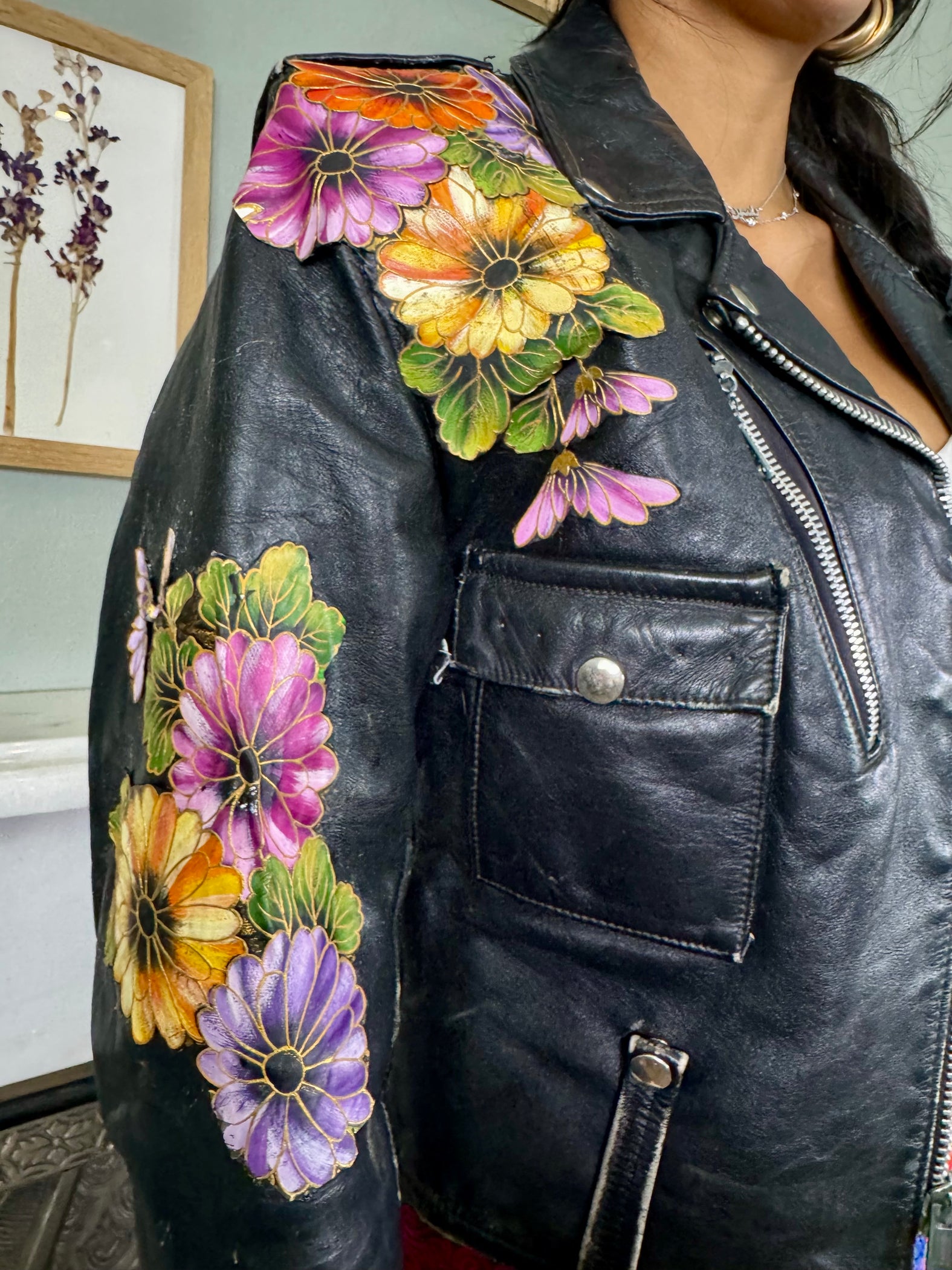 Harley Davidson, 70s hand painted leather jacket – One Vintage